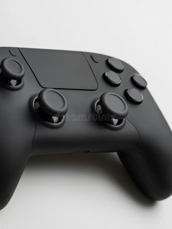 Black Game Controller Isolated on White Background. Stock Image - Image ...
