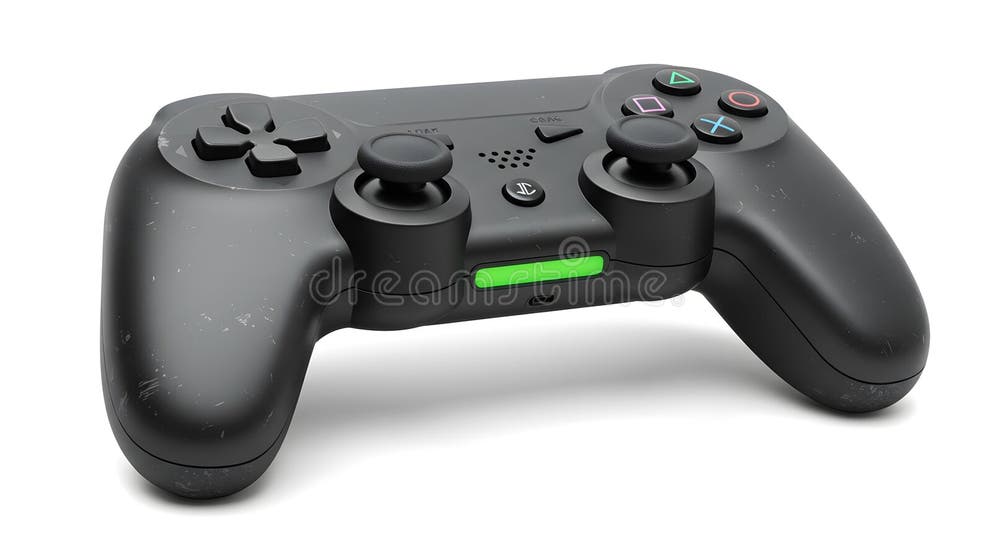 Black Game Controller on White Background Stock Illustration ...