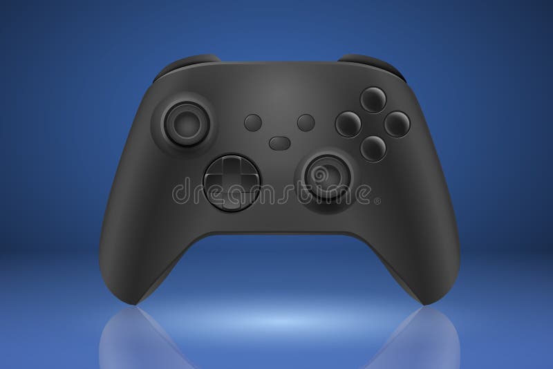 Black Gamepad on Blue Background. Stock Vector - Illustration of ...