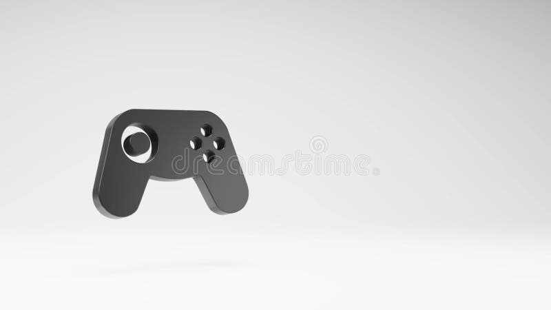 Gamepad 3D Shape Spinning on Studio Light Gray Background Stock Video ...