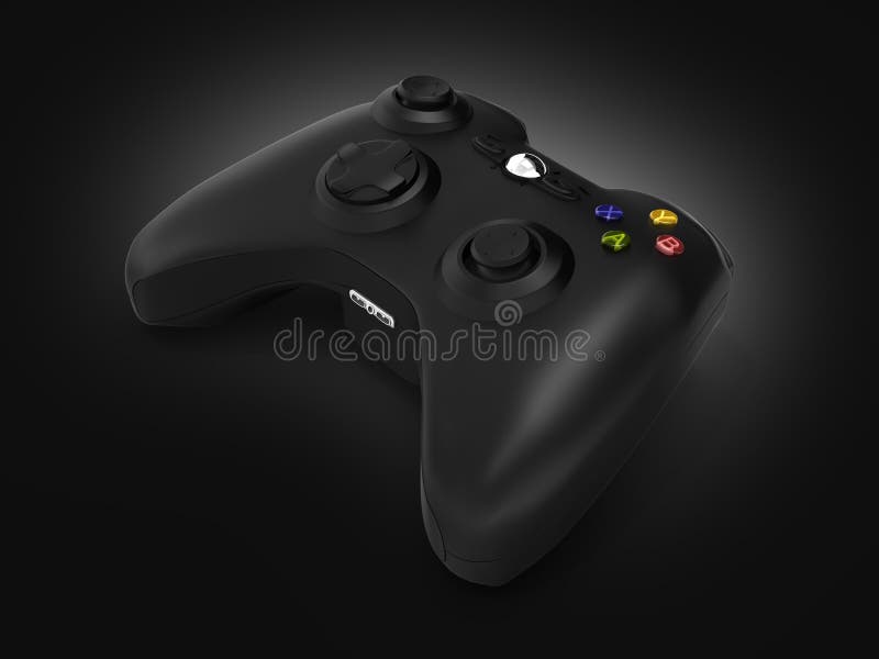 Black Gamepad Top View without Shadow Isolated on White Background 3d ...