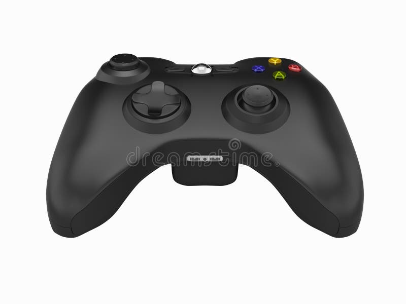 Black Gamepad Top View Isolated on White Background 3d Stock ...