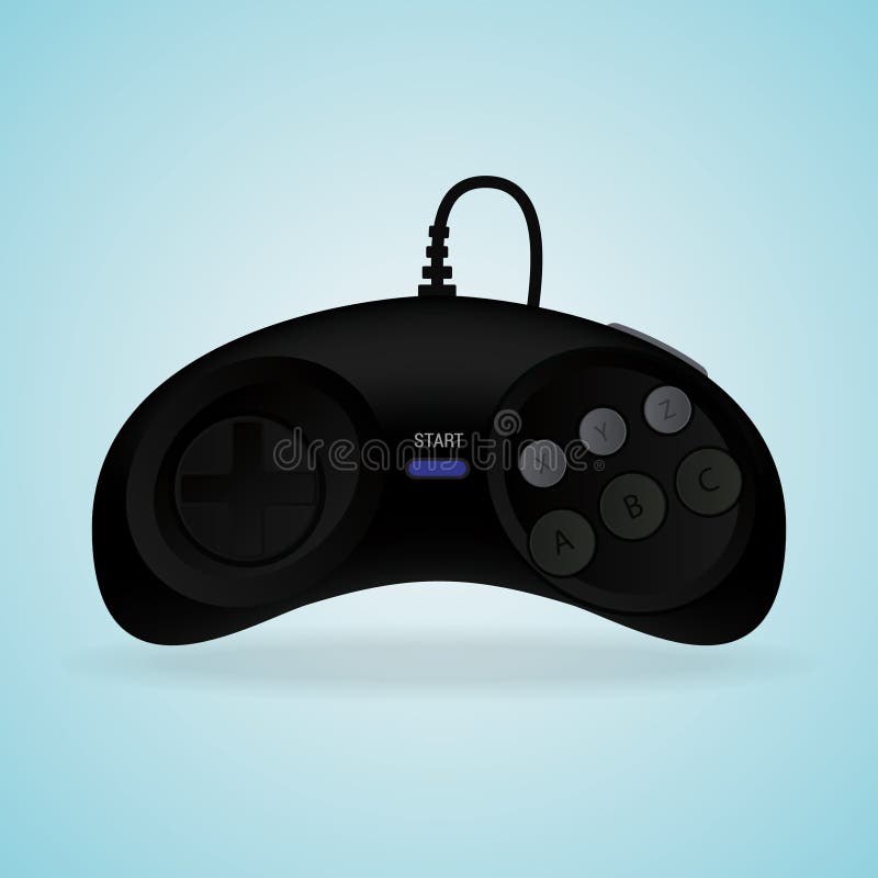 Black Gamepad. Video Game Controller. Vector Illustration. Stock Vector ...