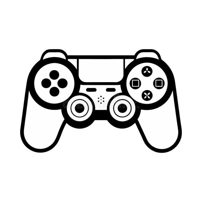 Black Gaming Controller Icon for Technology and Gaming Projects Stock ...