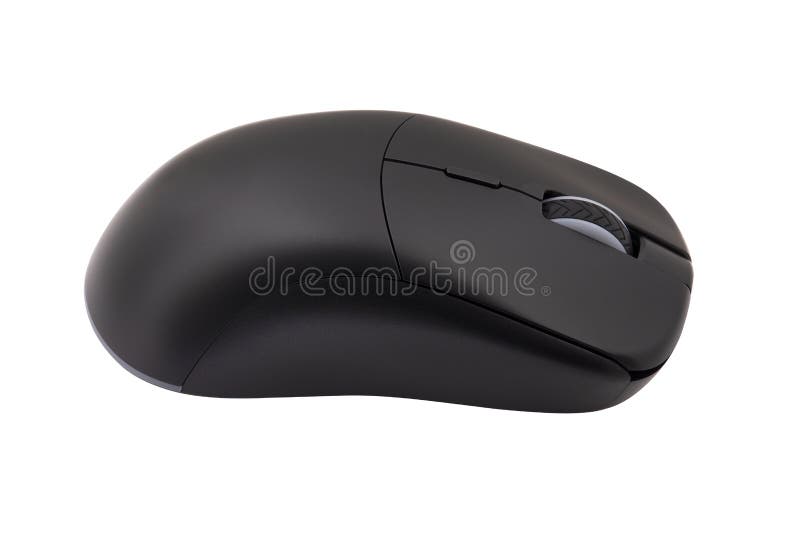 Black Gaming Wireless Laser Computer Mouse Isolated on White Background ...