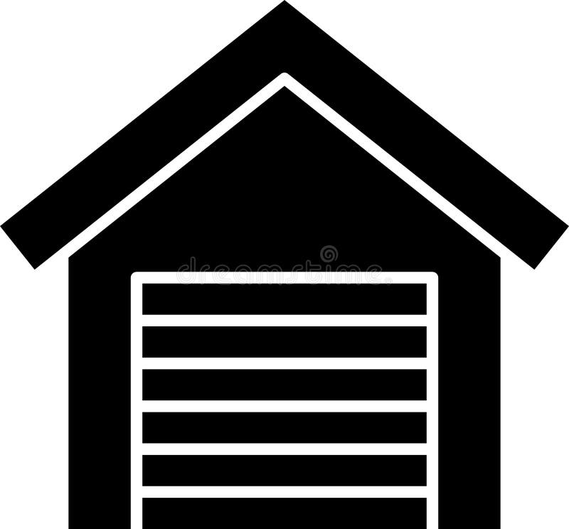 Black Garage Icon Isolated on Transparent Background. Vector Stock ...
