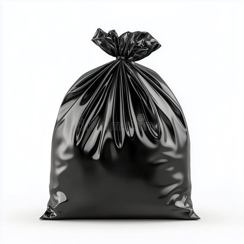 Unique Black Garbage Bag on a Clean White Backdrop Showcasing ...