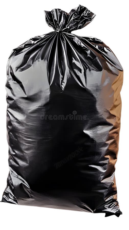 Black Garbage Bag Filled with Waste Material Stock Illustration ...