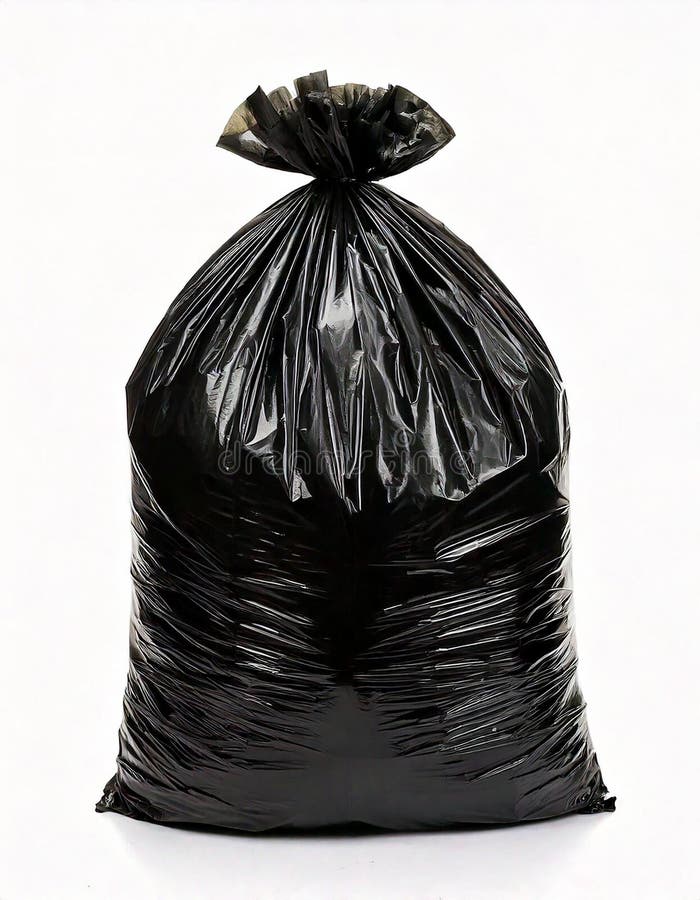 A Black Garbage Bag Filled with Waste, Symbolizing Environmental ...