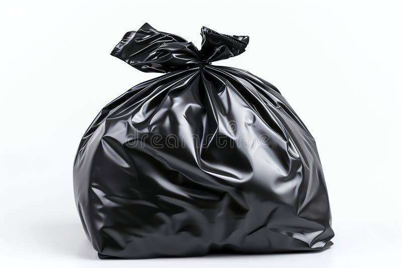 Black Garbage Bag Isolated on White Background, AI Generated Stock ...