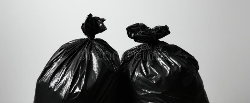 The Black Garbage Bags Symbolizing Waste Management and Cleanliness ...