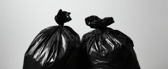 The Black Garbage Bags Symbolizing Waste Management and Cleanliness ...
