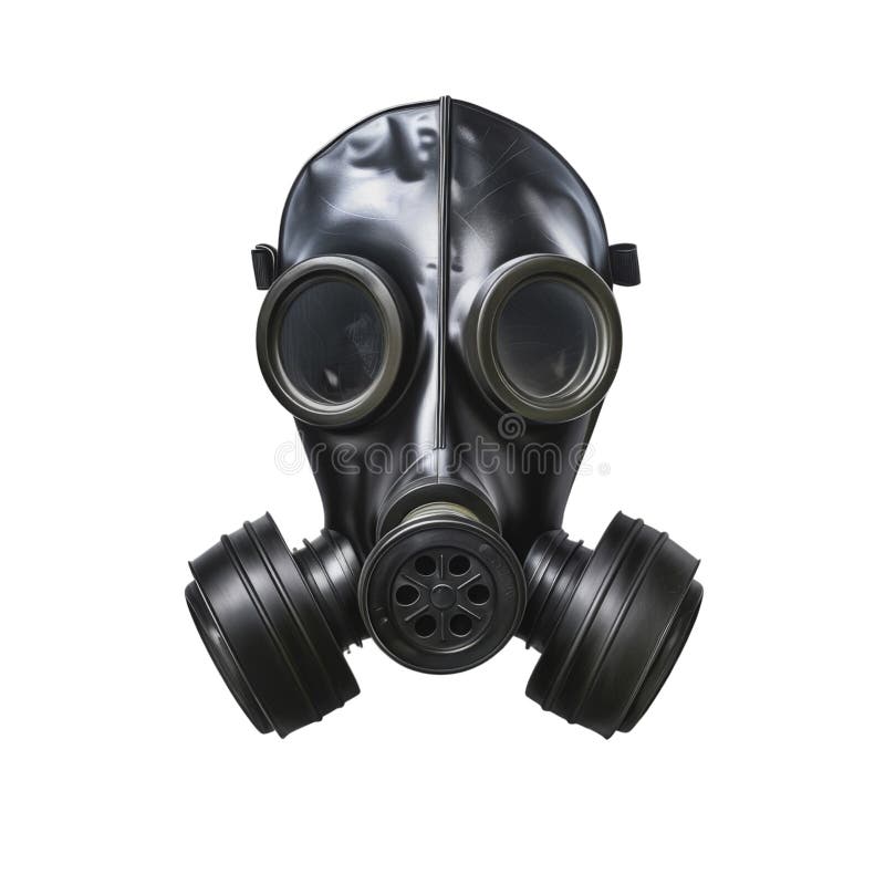Black Gas Mask with Scratches and a Circular Filter Stock Image ...