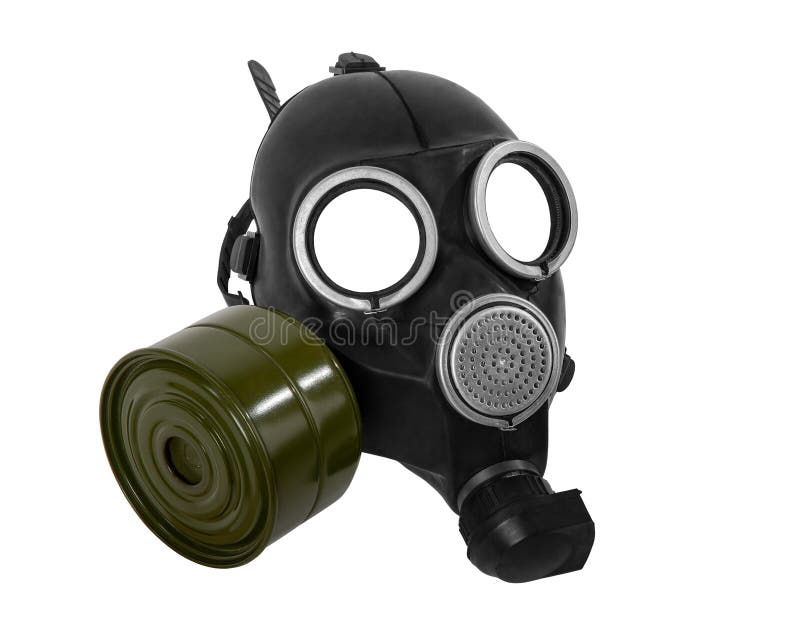 Black Gas Mask on White Background Stock Image - Image of army, mask ...