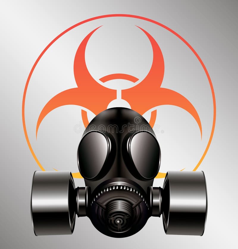 Black Gas Vector Mask with Biohazard Symbol Stock Vector - Illustration ...