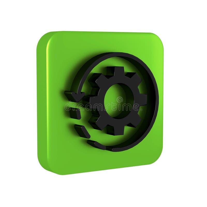 Black Gear and Arrows As Workflow Concept Icon Isolated on Transparent ...