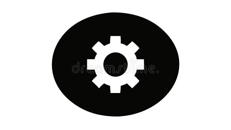 Black Gear Icon. Flat Vector Settings and Configuration Graphic Symbol ...