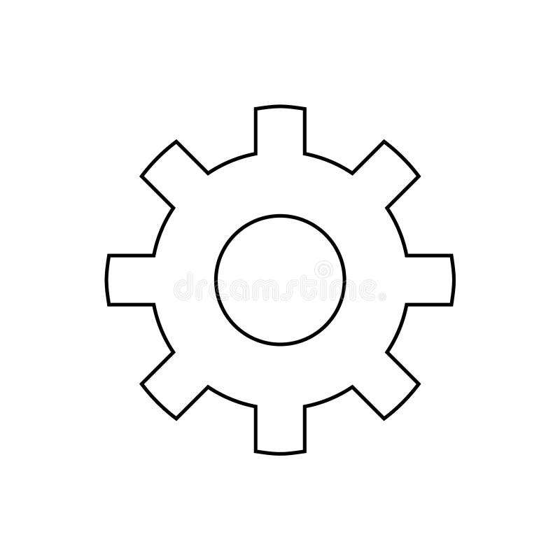 Black Gear Icon, Representing Engineering, Mechanics, and Technical ...
