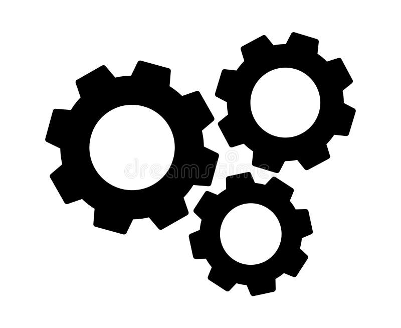 Black Gear Icons for Industrial and Mechanical Design Concepts Stock ...