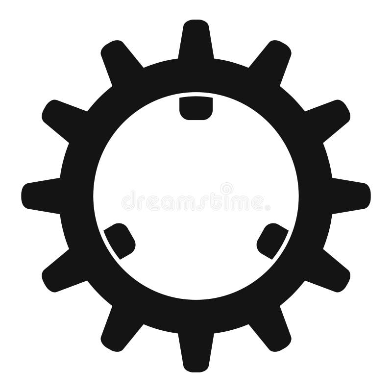 Black Gear Wheel with Teeth Rotating Mechanical Cog Stock Vector ...