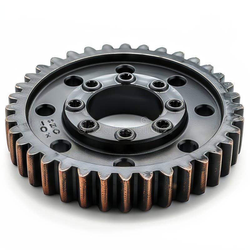 A Black Gear Wheel on a White Background Stock Image - Image of ...