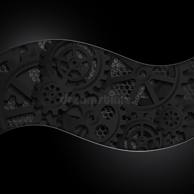 Black gears 03 stock vector. Illustration of design - 127626021