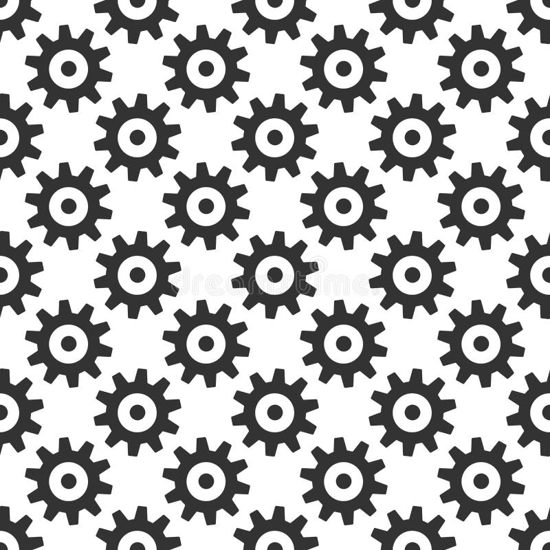 Black Gears Seamless Pattern Stock Vector - Illustration of industrial ...