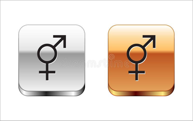 Black Gender Icon Isolated On White Background Symbols Of Men And