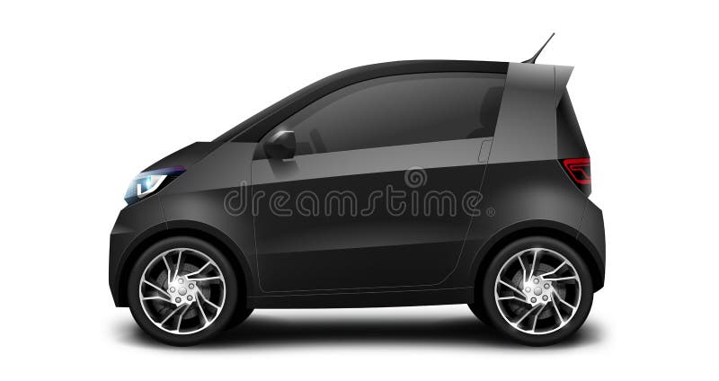 Red Generic Compact Small Car on White Background Stock Illustration ...