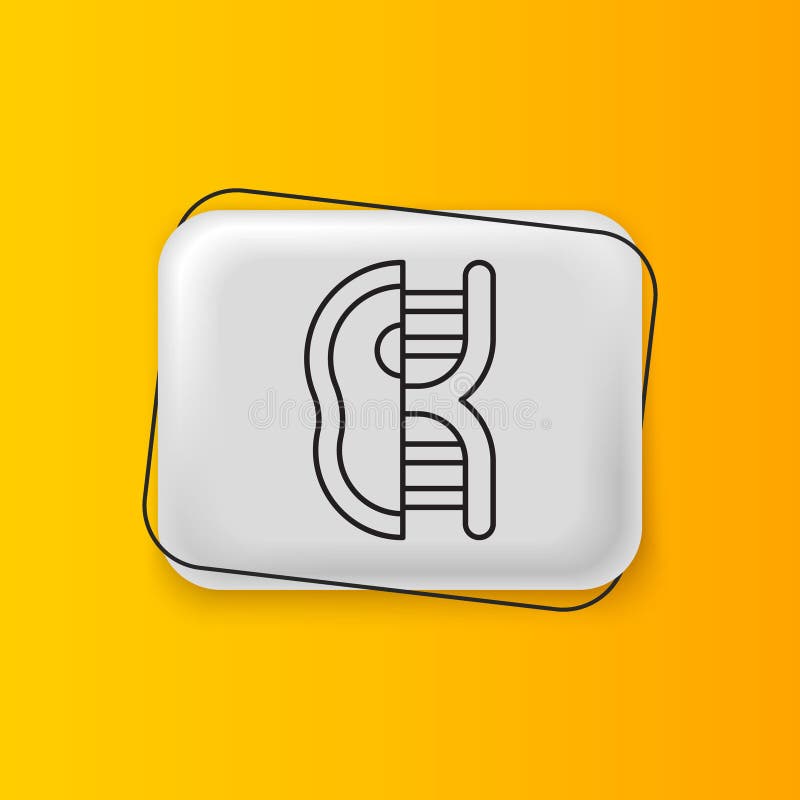 Black Genetically Modified Meat Icon Isolated on Yellow Background ...