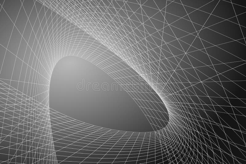 Black Geometric Backdrop. Linear Structure. 3d Illustration Stock ...