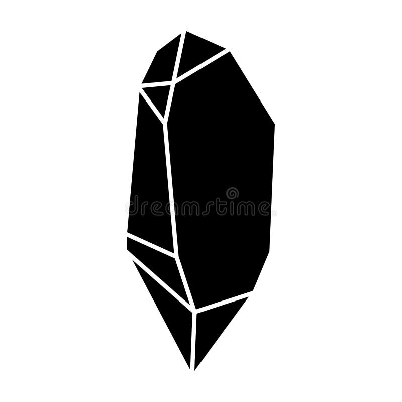 Black Geometric Crystal Design Element. Geometrical Crystal Stone ...