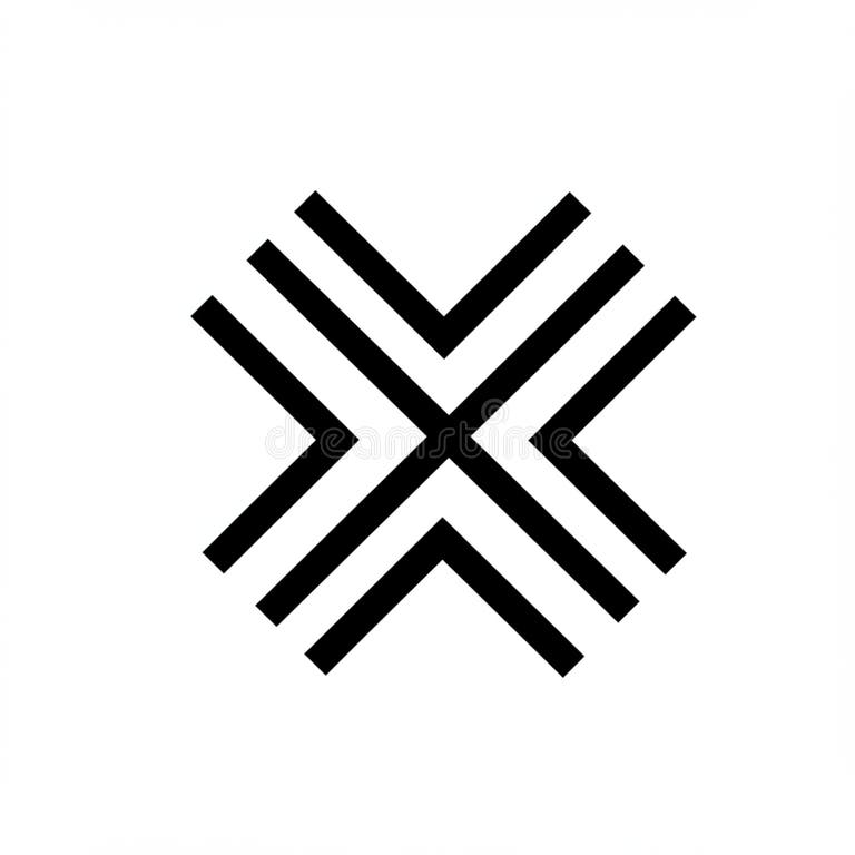 Black Geometric Design with Intersecting Diagonal Lines Forming an ...