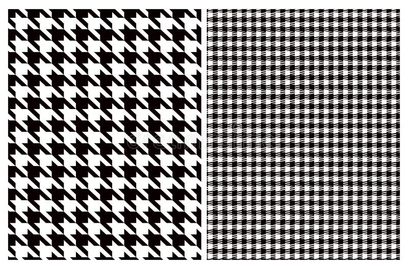 Simple Vector Pattern with Black and White Houndstooth and Grid. Stock ...