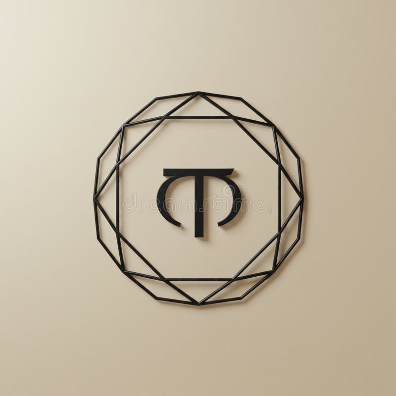 Black Geometric Logo Featuring an Intricate Octagonal Outline on a ...