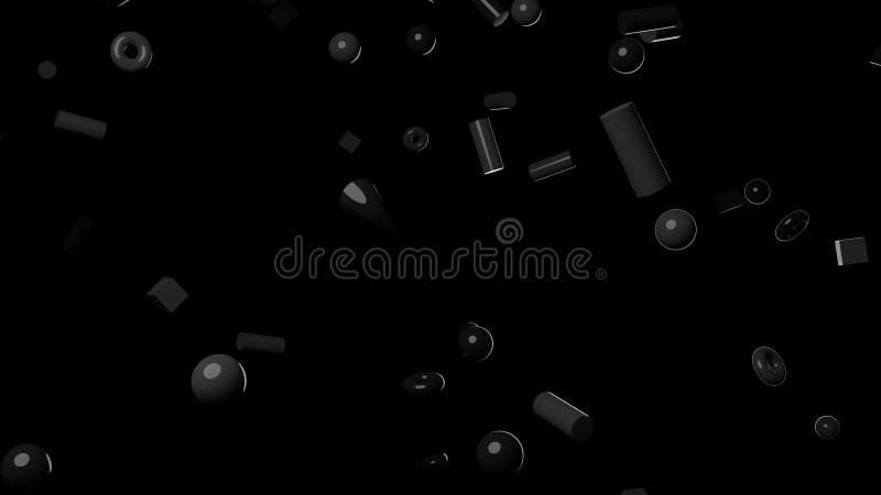 Black Geometric Objects on Black Background. Stock Video - Video of ...