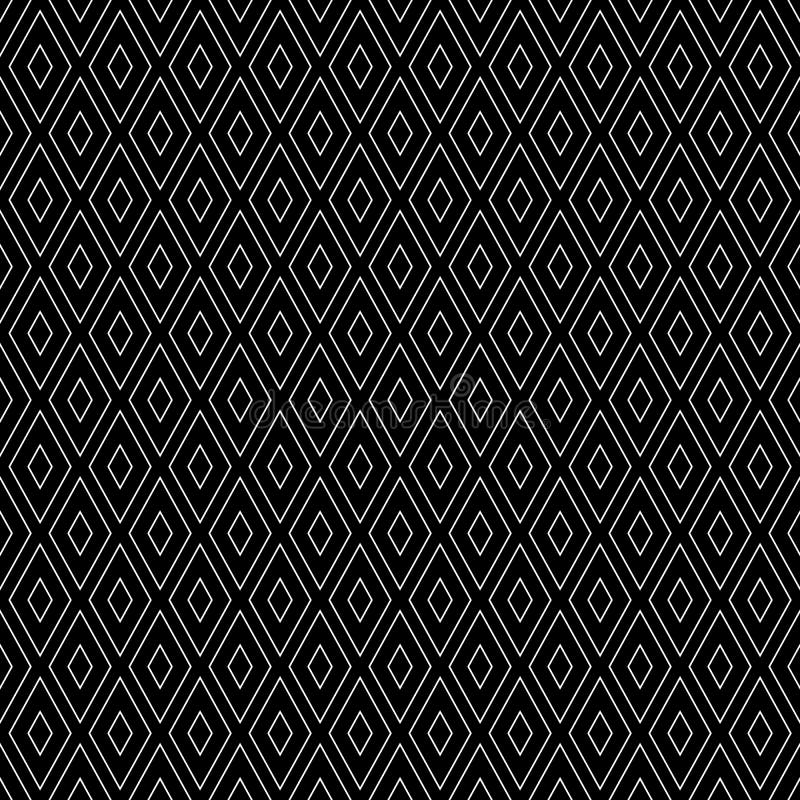 Black Geometric Rhombus Pattern Design with White Outline Shapes Stock ...