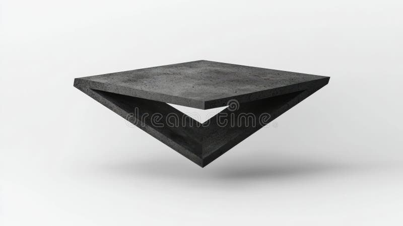 A Black Geometric Sculpture with a Diamond Shape and a Triangular Base ...