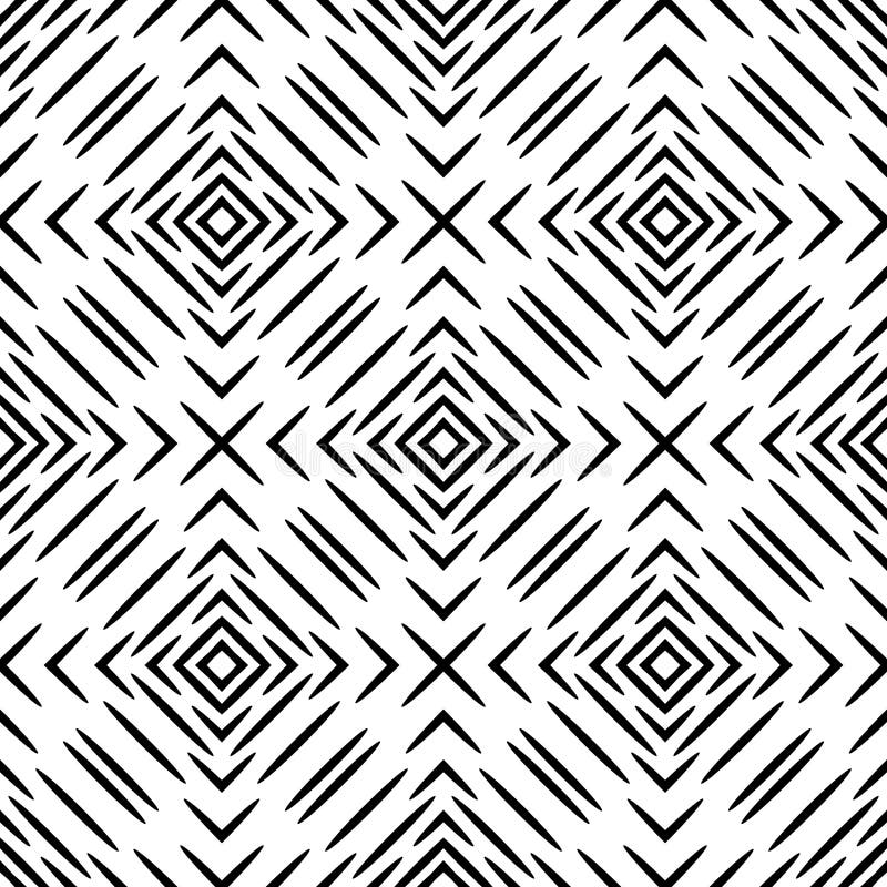 Black Geometric Seamless Pattern in White Background Stock Vector ...