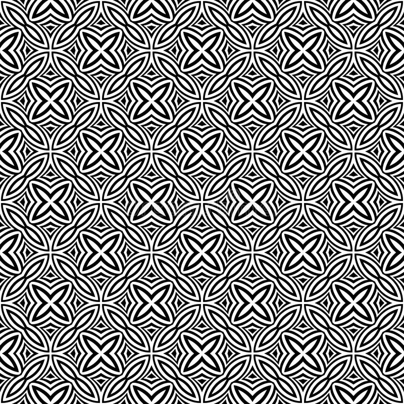Abstract Geometric Seamless Pattern in Black and White, Vector. Stock ...