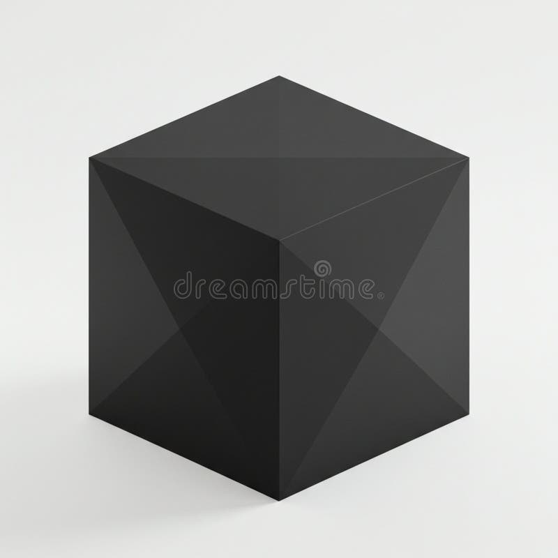 Black Geometric Shape Resembling a Rectangular Prism with Beveled Edges ...
