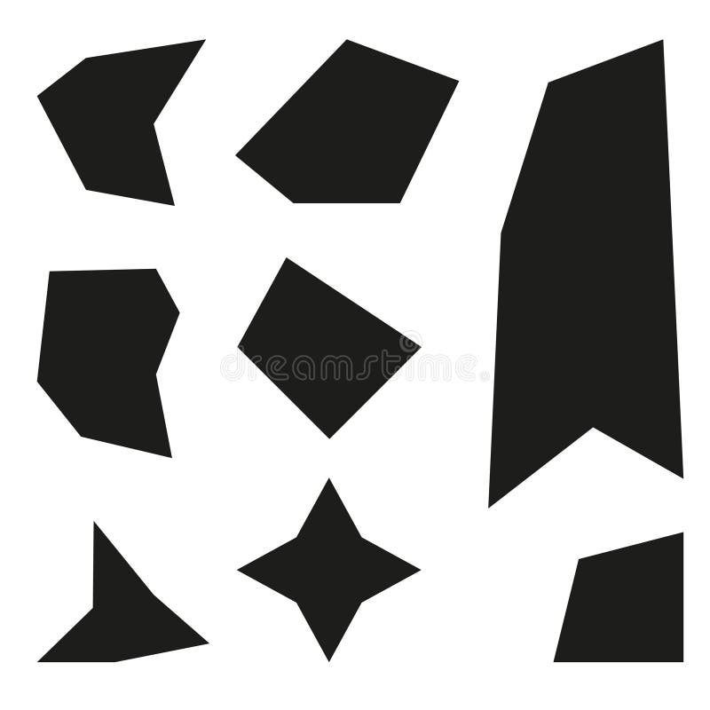 Black Geometric Shapes Corner Effect on White Background. Vector ...
