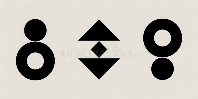Minimalistic Geometric Shapes in Black Arranged on a Light Background ...