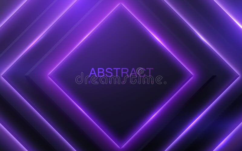 Black Geometric Shapes with Neon Glowing Light Stock Vector ...