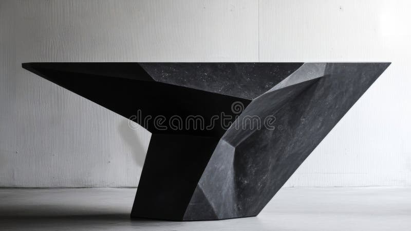 Black Geometric Stone Coffee Table Modern Design Stock Illustration ...
