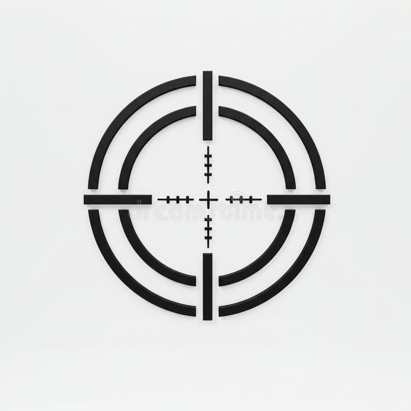 A Black Geometric Target Symbol is Displayed on a White Background. it ...