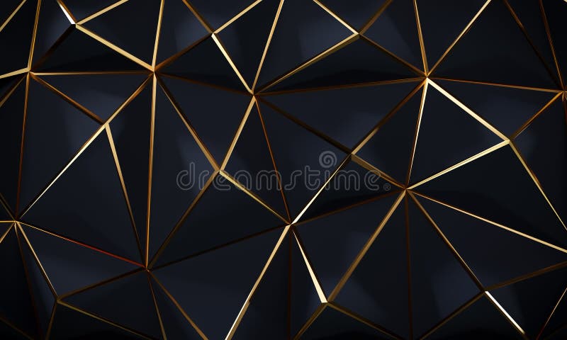 Black Geometric Texture with Golden Polygonal Patterns Stock Image ...