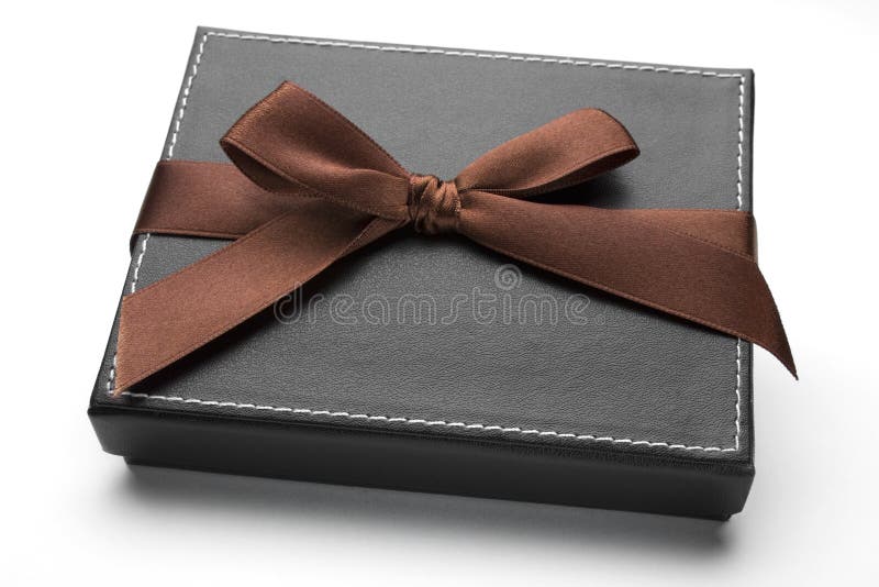 Black Gift Box with Gold Bow Stock Photo - Image of form, modern: 321700166