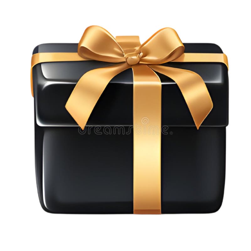 Black Gift Box and Golden Bow - 7 Stock Illustration - Illustration of ...