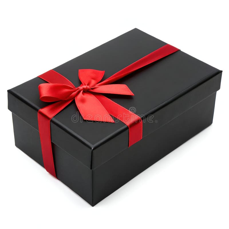Black Gift Box with Red Bow for Black Friday Stock Illustration ...
